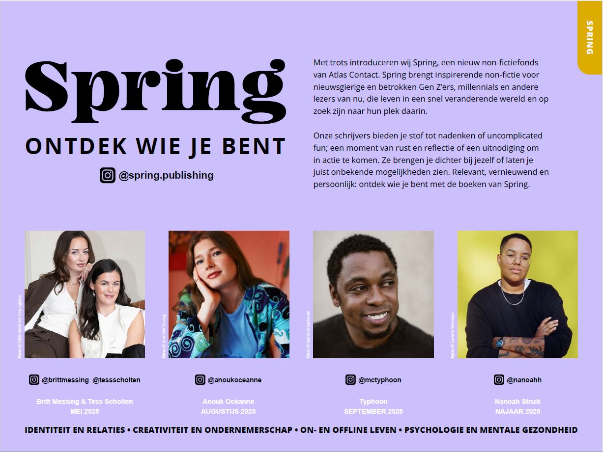 Uitgeverij Atlas Contact lanceert nieuw imprint: Spring - Atlas Contact ...